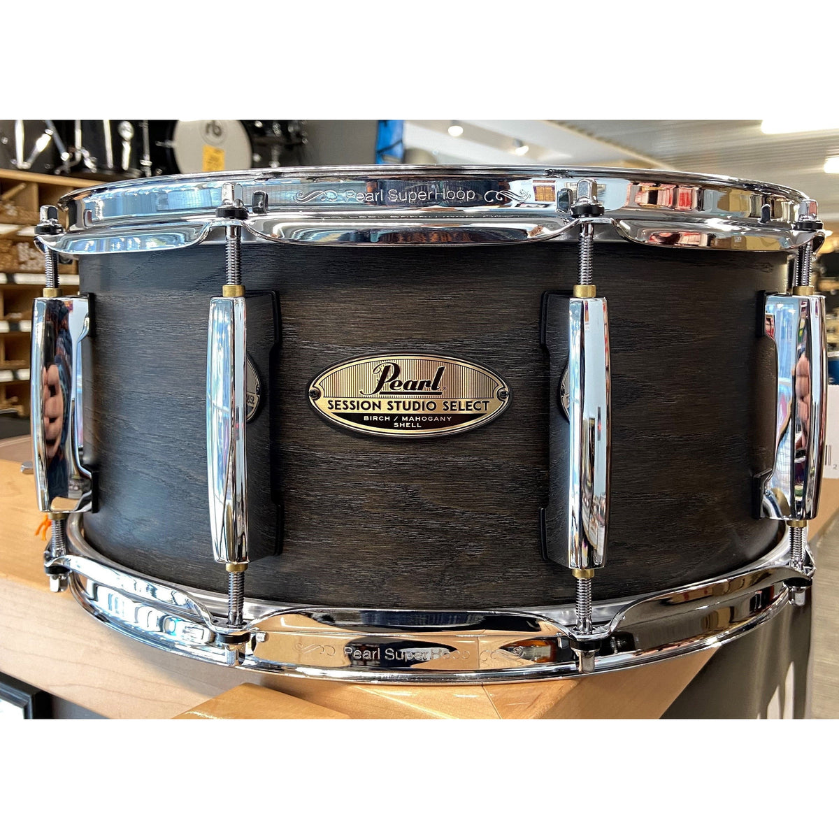 Pearl - Session Studio Select Snare 6.5x14 Black Satin Ash STS1465SC85 ...