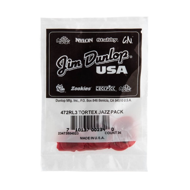 Dunlop - Red Tortex® Jazz III Guitar Pick (36/bag) - 472RL3 – Steve's ...