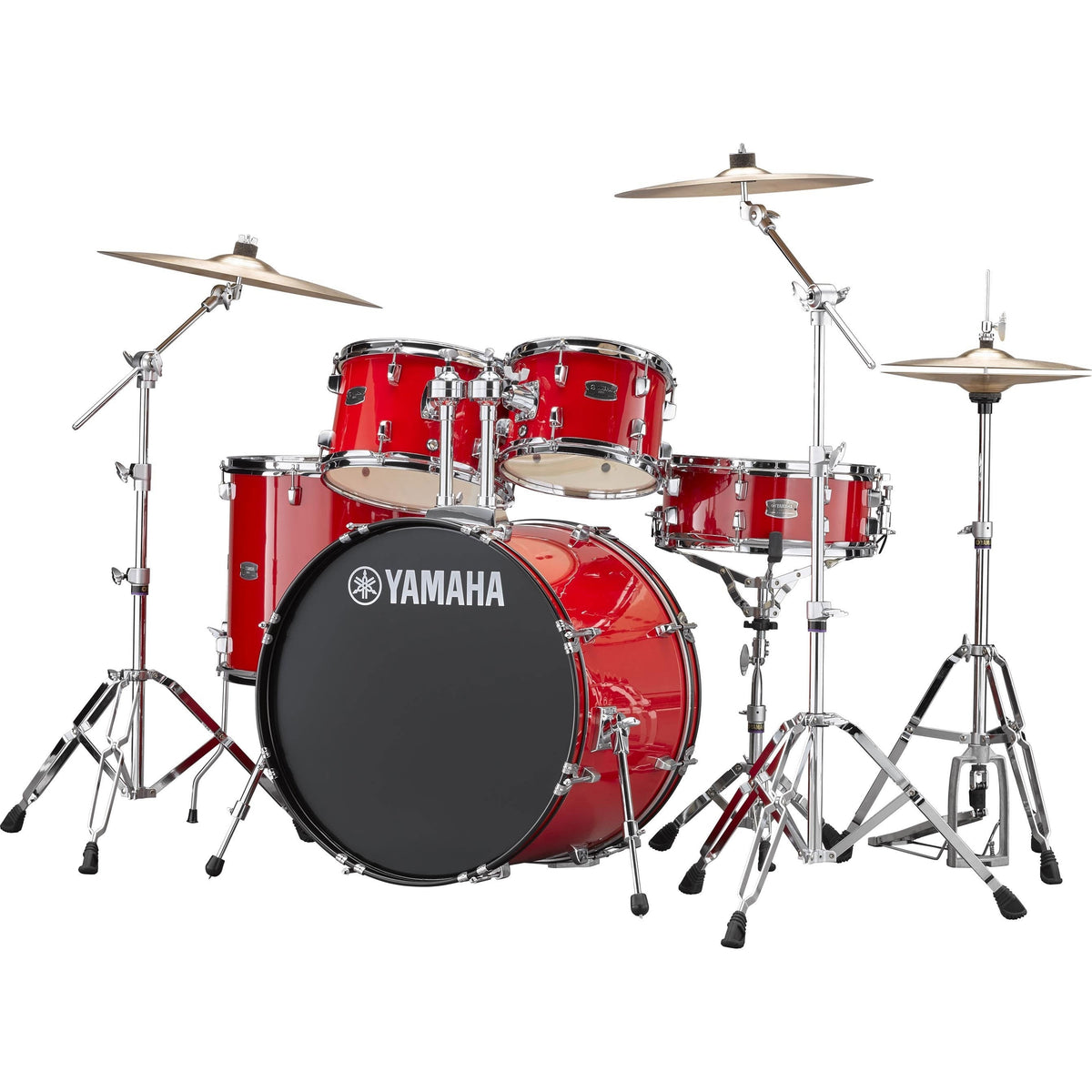 Yamaha - Rydeen 5-Piece Drum Kit Hot Red with Hardware RDP2F56W RD ...