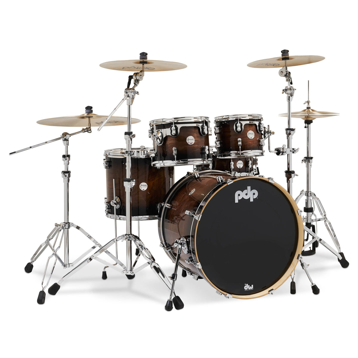 PDP - Concept Exotic Shell Pack, 5 pc, 22" - Walnut to Charcoal Burst ...